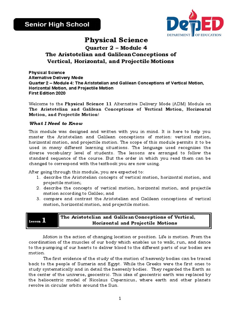 Physical Science Module 4 Edited | PDF | Inertia | Force