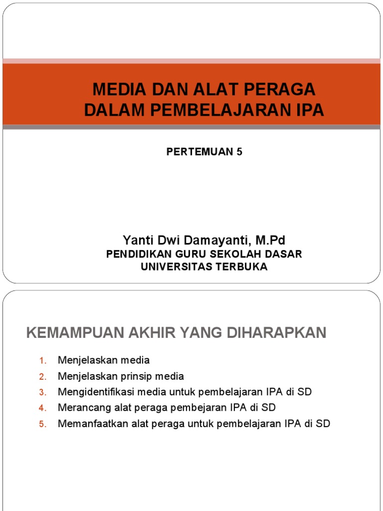 Media dan Alat Peraga IPA SD | PDF | Karier & Perkembangan