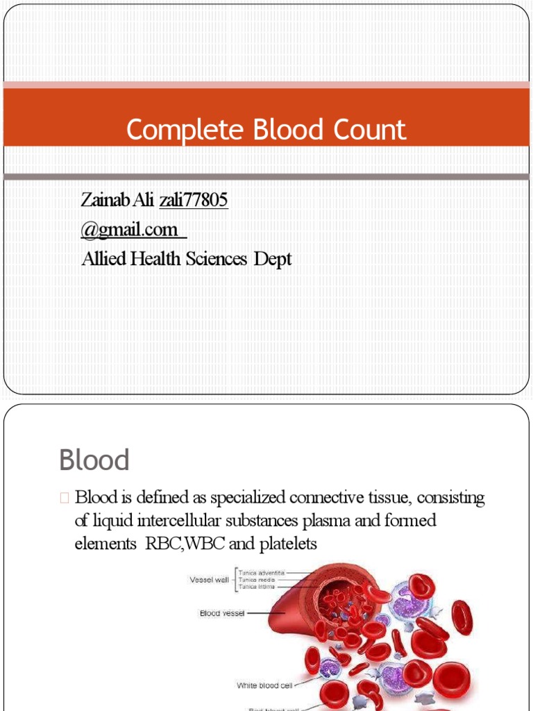 Complete Blood Count | PDF | White Blood Cell | Blood Cell