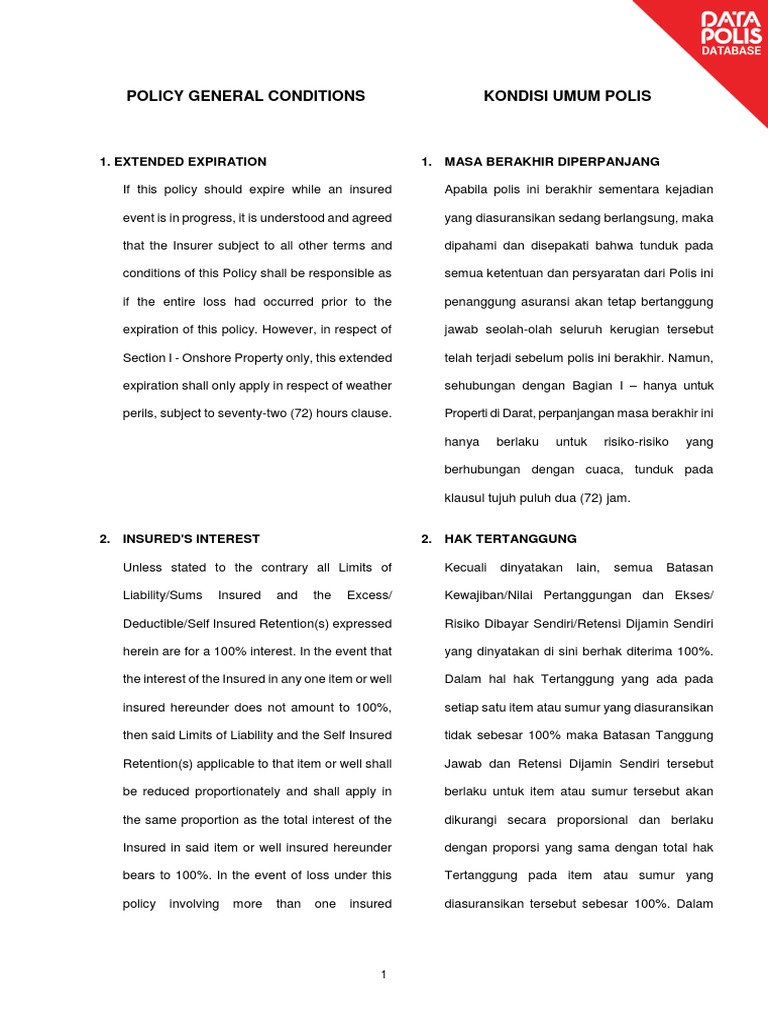Offshore Onshore Asset Operation Insurance | PDF