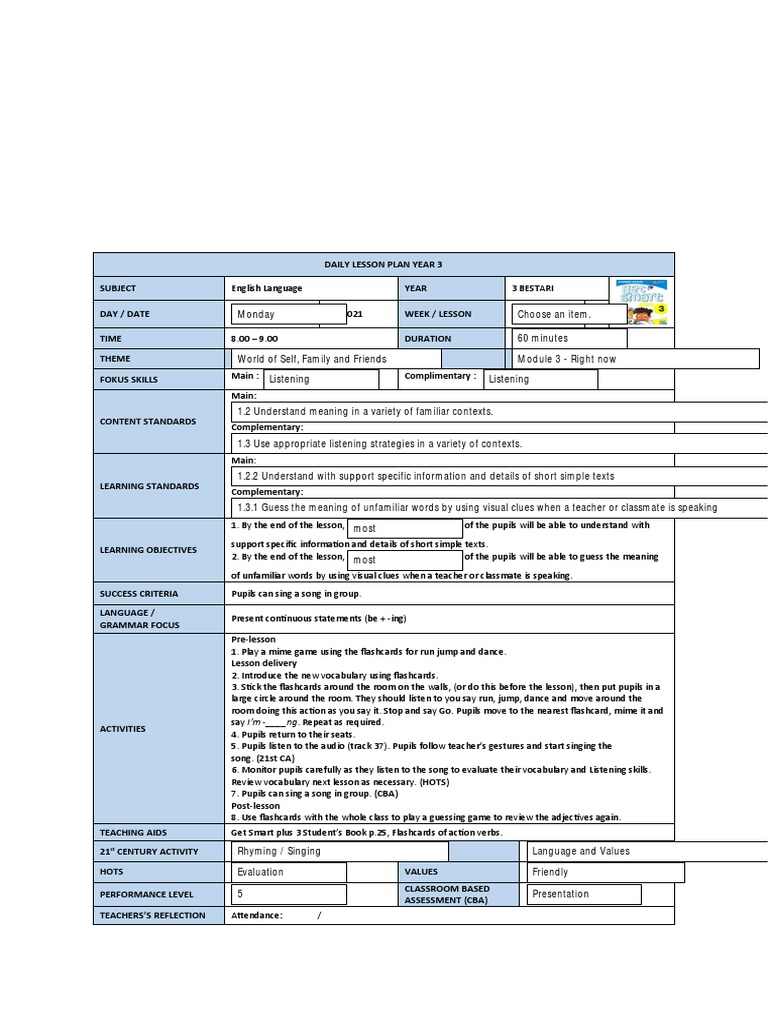 RPH Year 3 Bi Plan | PDF | Teachers | Lesson Plan