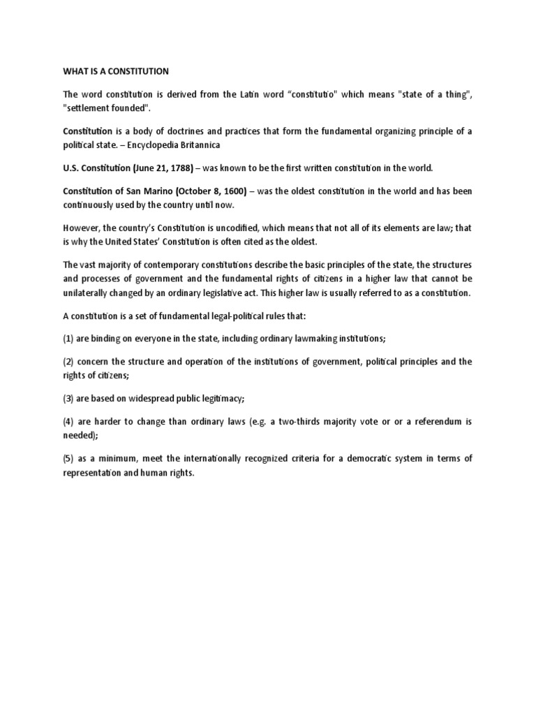 Constitution Definition | PDF