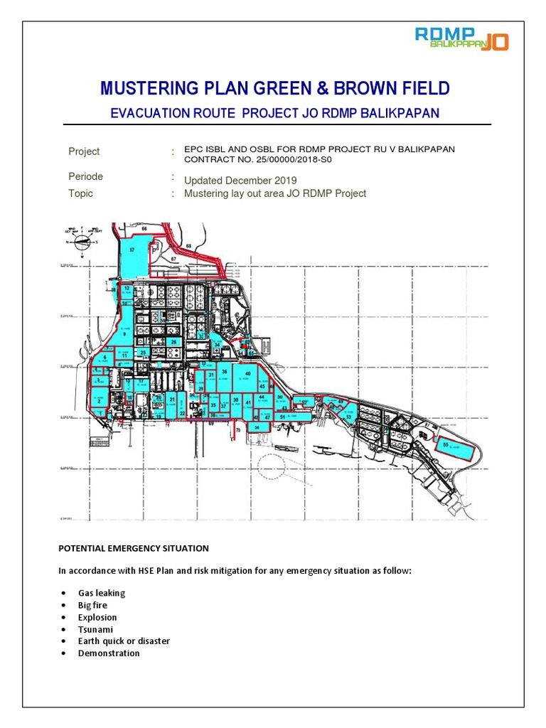 Mustering Plan Area Green & Brown Field | PDF | Emergency | First Aid