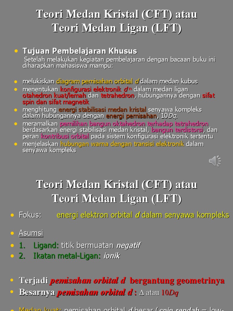 Teori Medan Kristal (CFT) Atau Teori Medan Ligan (LFT) | PDF