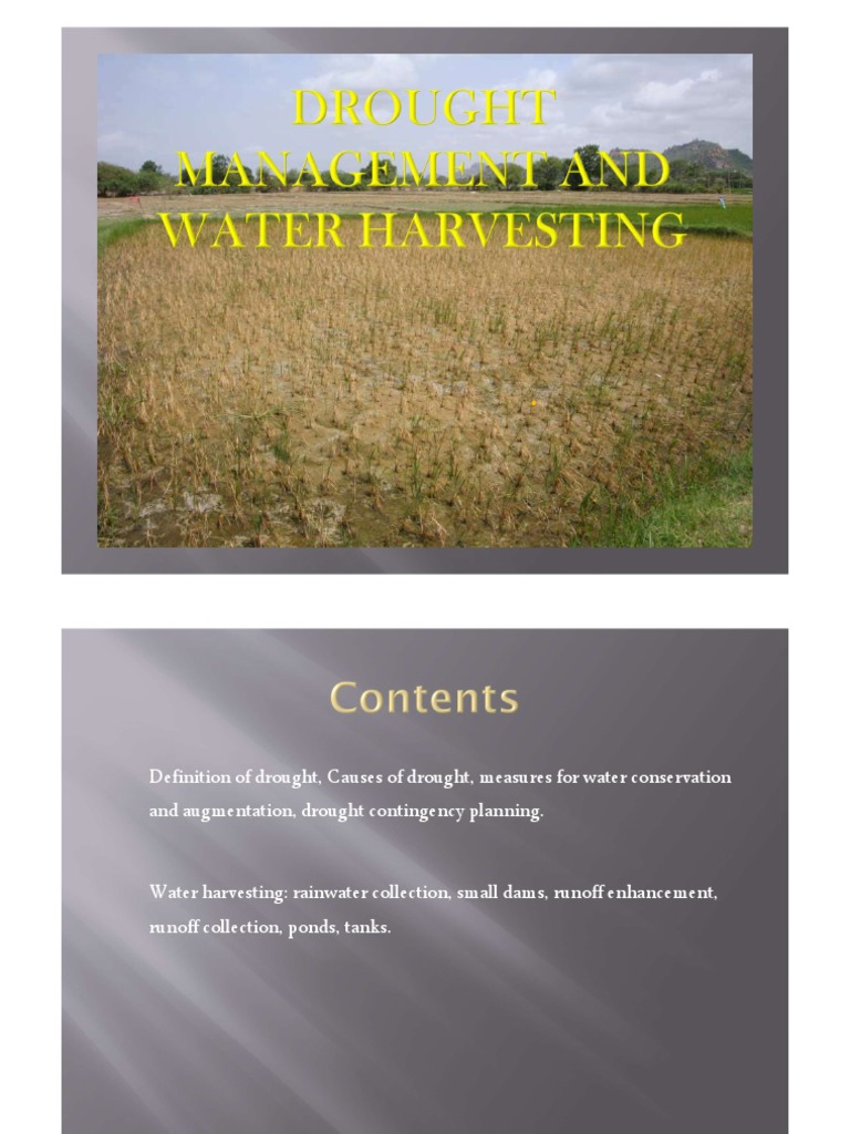 Drought Management and Water Conservation | PDF | Drought | Surface Runoff
