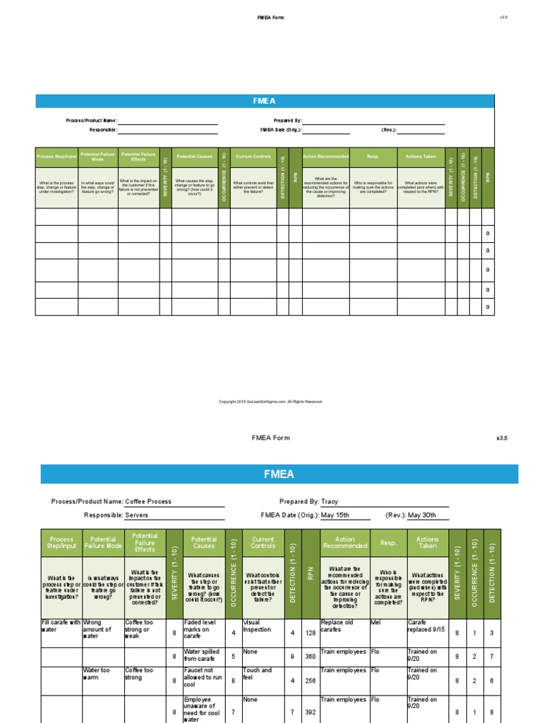 FMEA Template | PDF | Safety