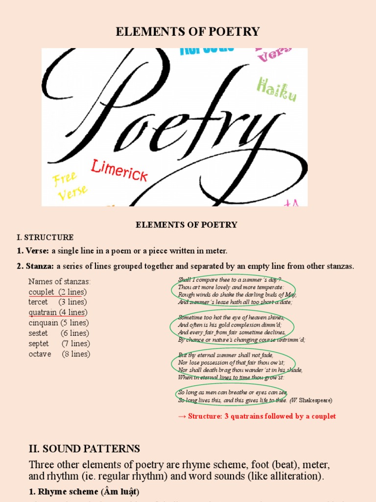 Elements of Poetry | PDF | Poetry | Metre (Poetry)