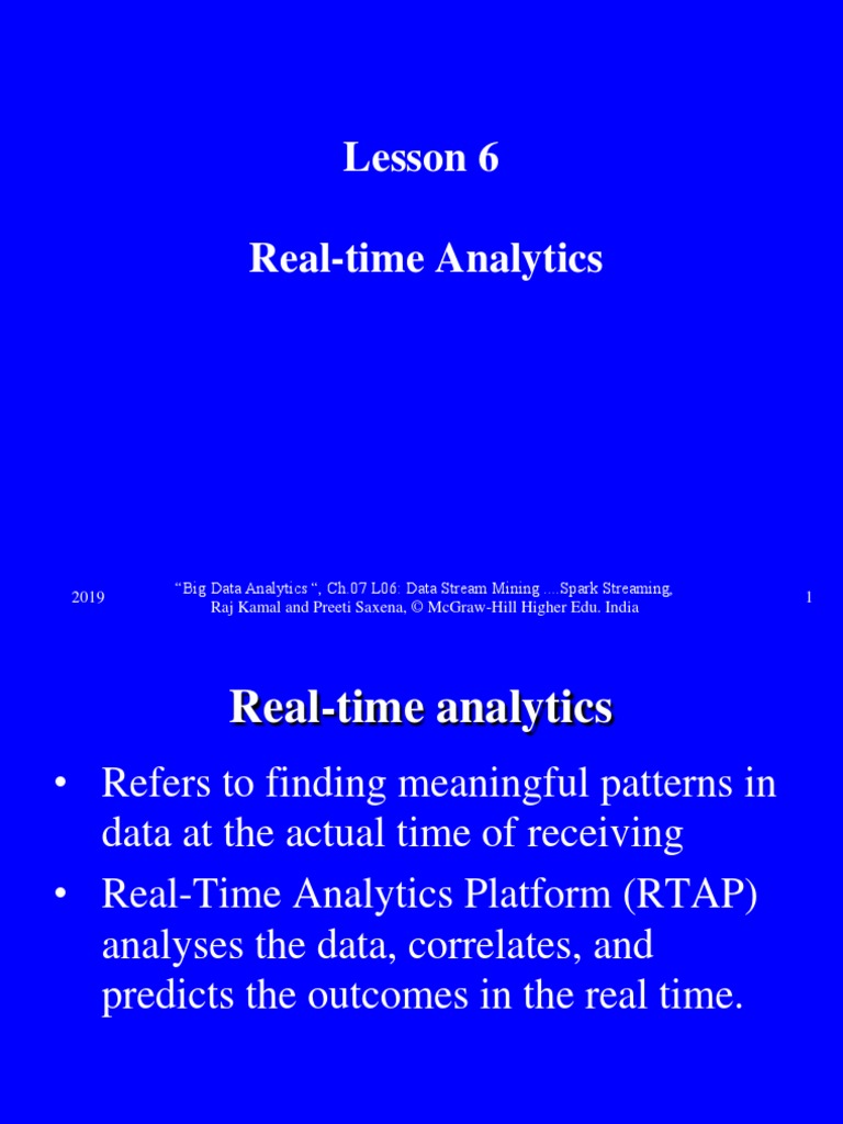 BDACh 07 L06 Real Time Analytics Platform | PDF | Analytics | Big Data