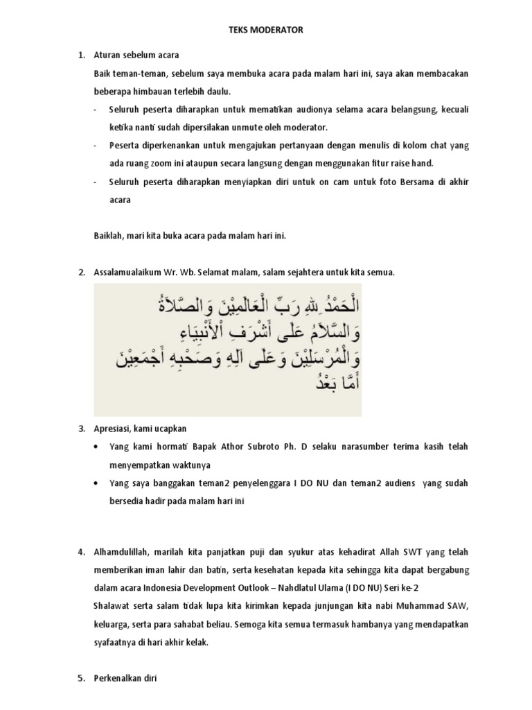 Teks Moderator Webinar dan Seminar | PDF