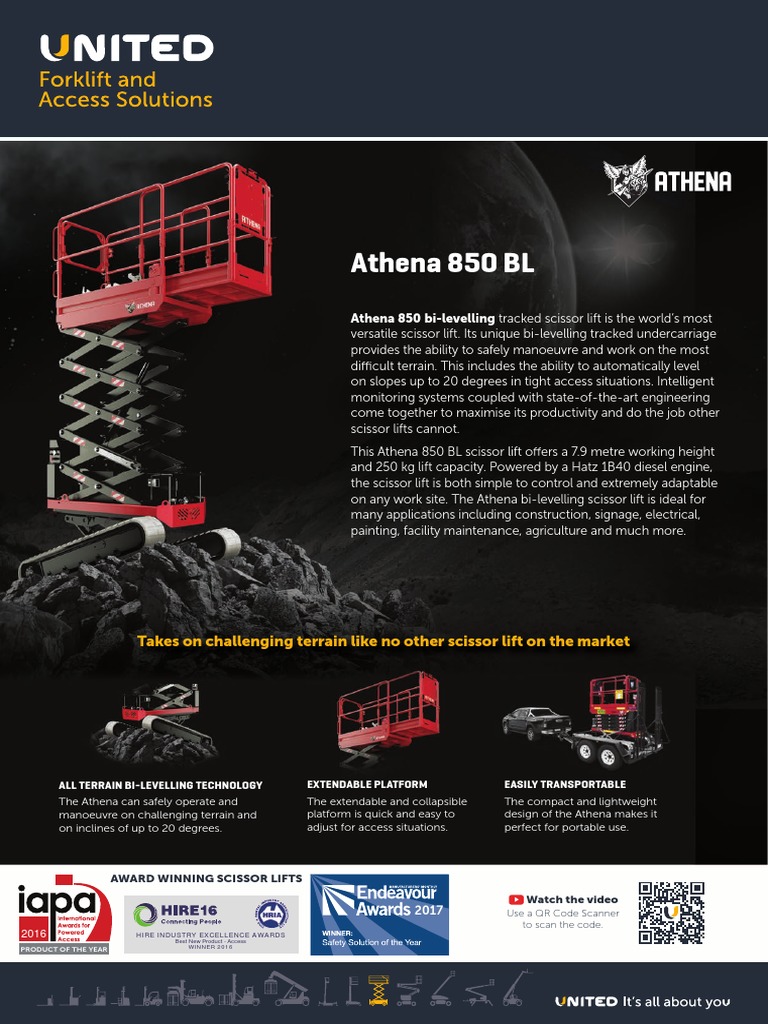 Athena Bi Levelling Tracked Scissor Lift 850 BL United Equipment | PDF ...