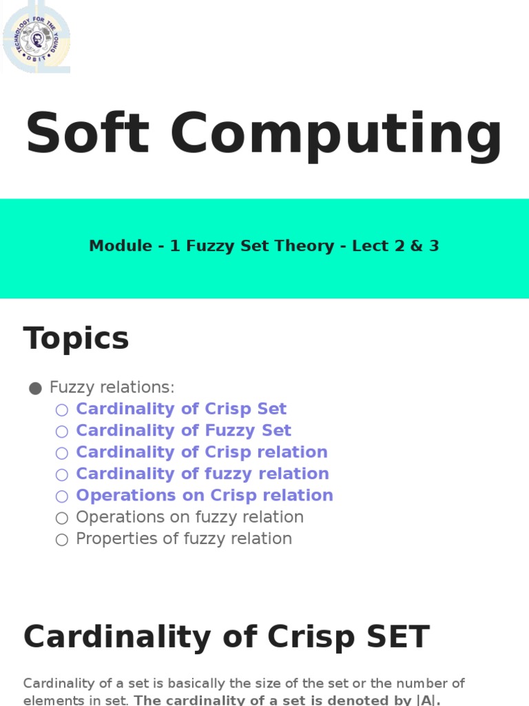 Module - 1 Fuzzy Set Theory - Lect - 2 - 3 | PDF | Set (Mathematics ...