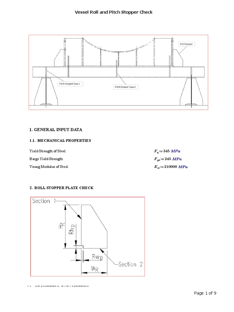 Vessel Roll and Pitch Stopper | PDF | Strength Of Materials | Bending