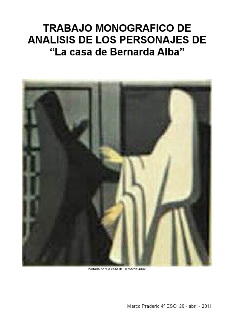 Trabajo La Casa de Bernarda Alba | PDF | Federico García Lorca
