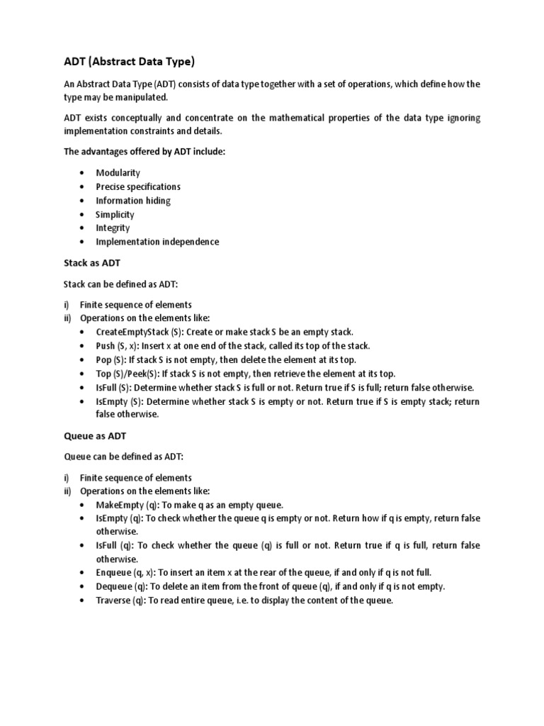 Adt Abstract Data Type Pdf Queue Abstract Data Type Vertex Graph Theory