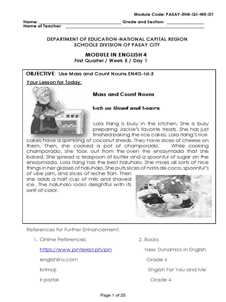 2 Grade 4 English Q1 W5 | PDF | Ear | Moon