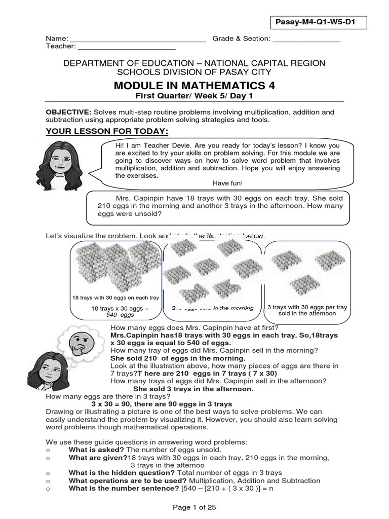 3 Grade 4 Math Q1 W5 | PDF | Division (Mathematics) | Mathematics
