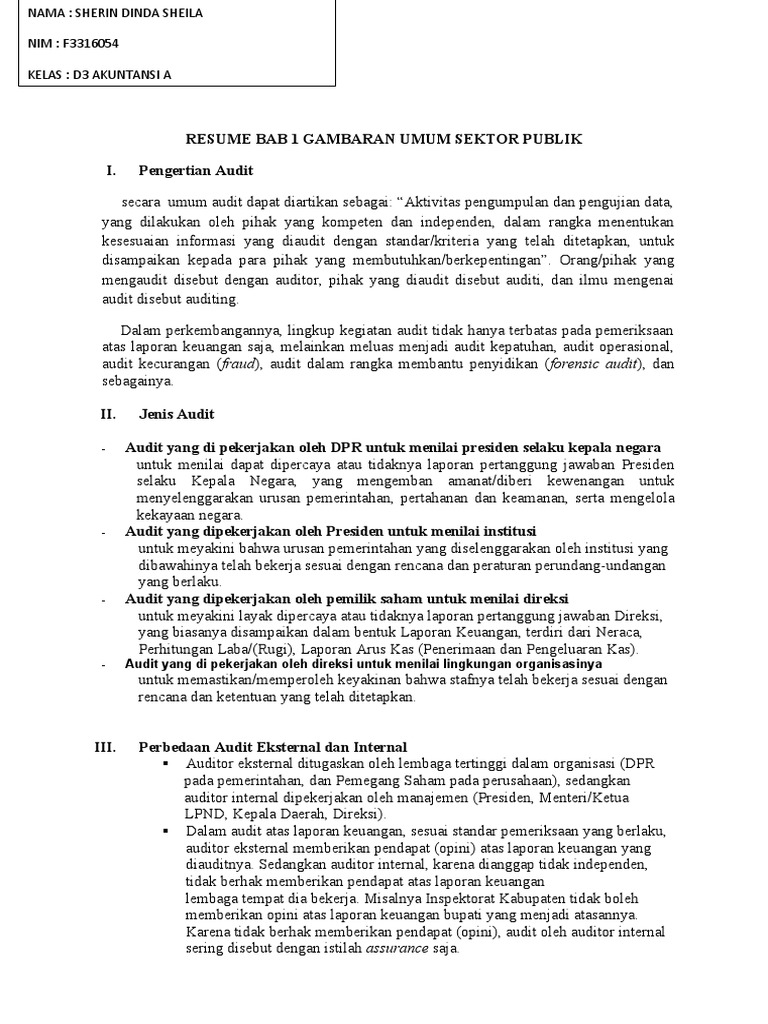Audit Sektor Publik Done | PDF | Pengelolaan Keuangan & Uang