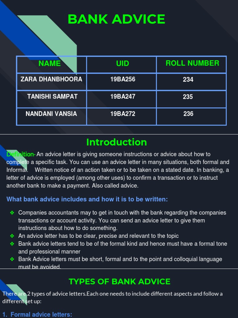 Bank Advice: Name UID | PDF | Cheque | Justice