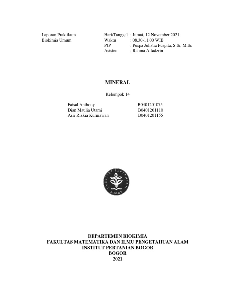 Analisis Mineral dalam Abu Tulang | PDF | Sains & Matematika