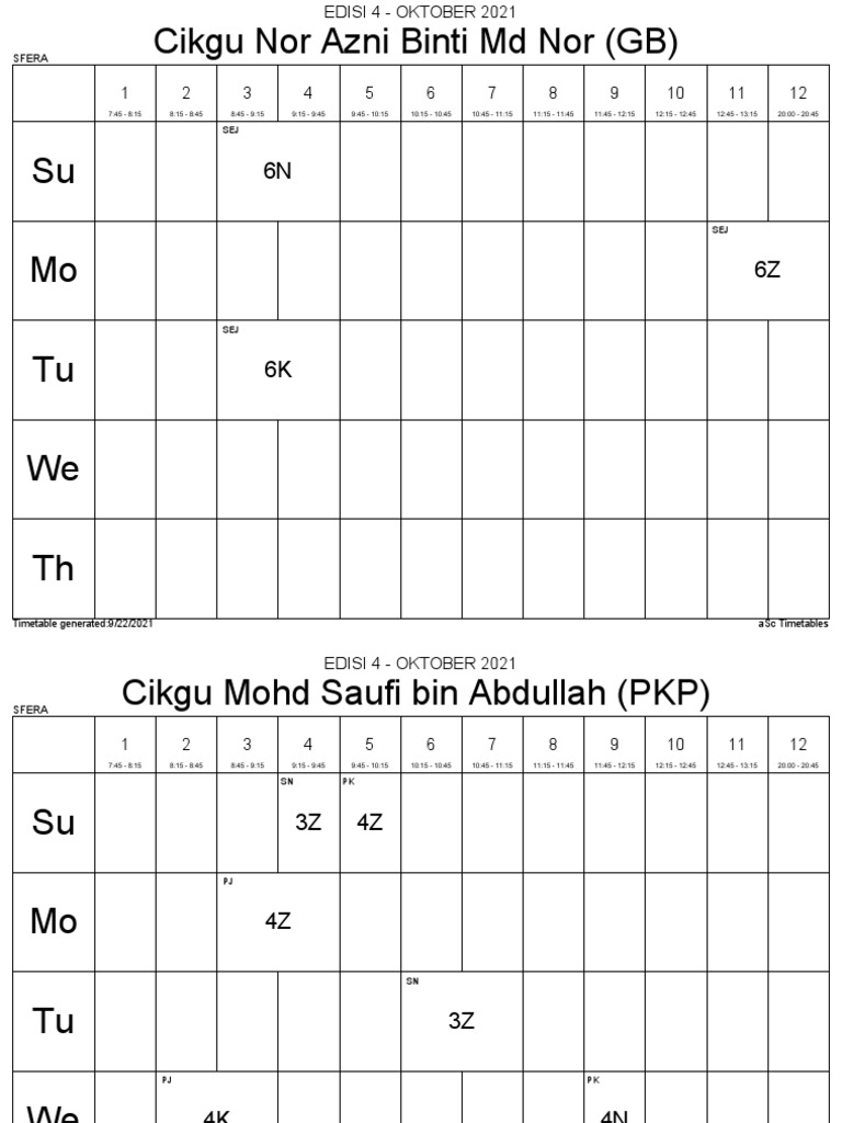 Cikgu Nor Azni Binti MD Nor (GB) : Sfera | PDF
