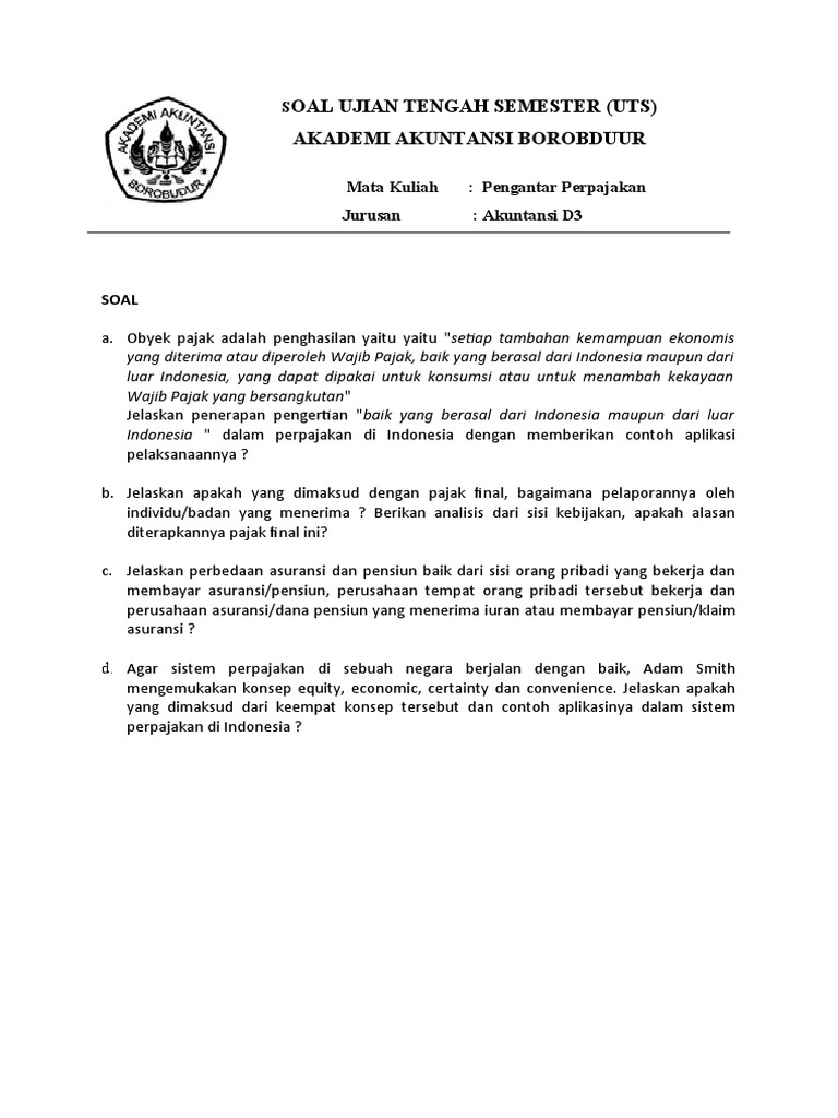 UTS Perpajakan | PDF