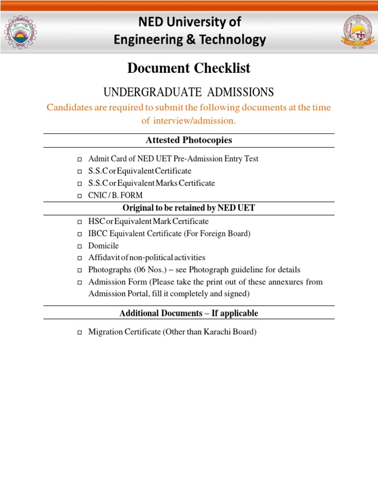 Document Checklist | PDF