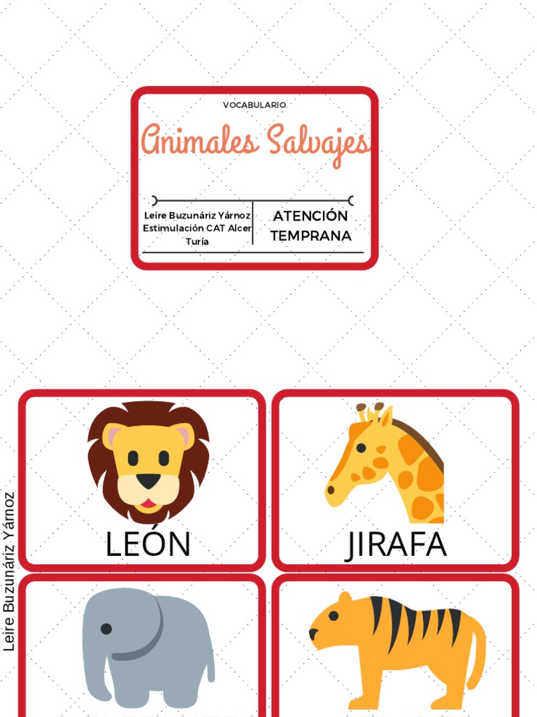 Flashcards Animales Salvajes | PDF