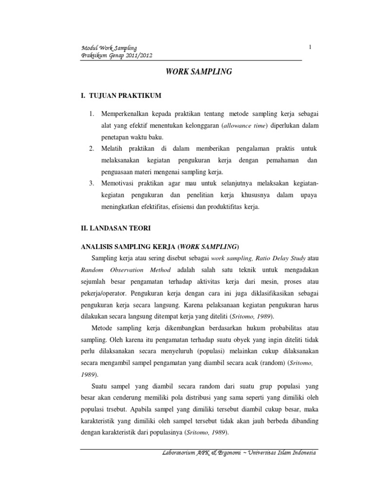 Work Sampling | PDF
