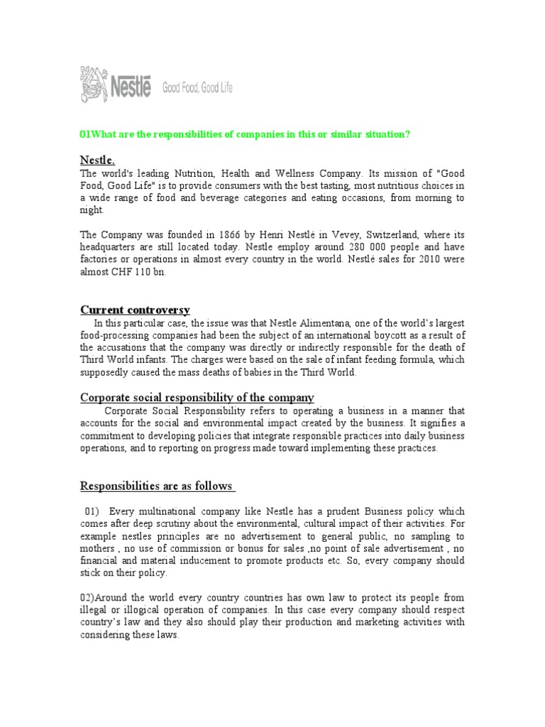 Nestle Case | Download Free PDF | Infant Formula | Breastfeeding