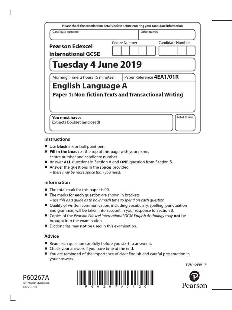 Tuesday 4 June 2019: English Language A | PDF | Cognition | Writing