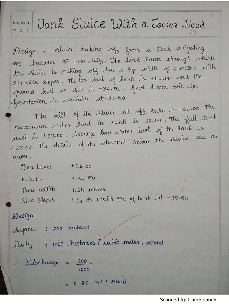 Tank Sluice With Tower Head | PDF