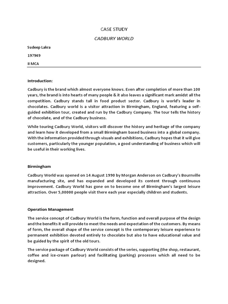 Cadbury World: Case Study | PDF | Brand | Communication