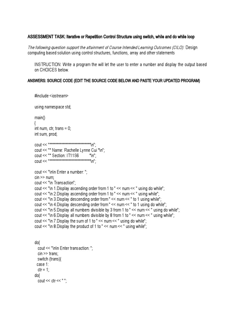 Answers: Source Code (Edit The Source Code Below and Paste Your Updated ...