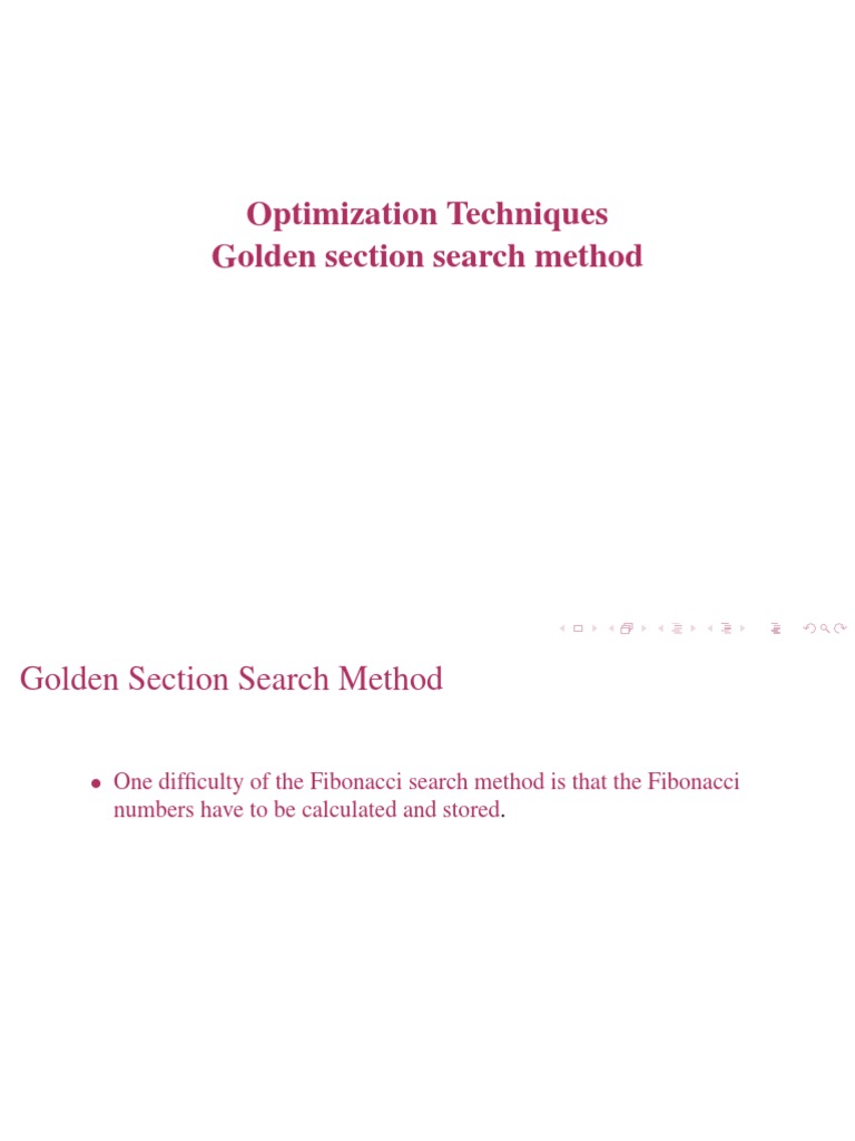 Lecture-Golden Section Search Method | PDF | Mathematical Optimization ...