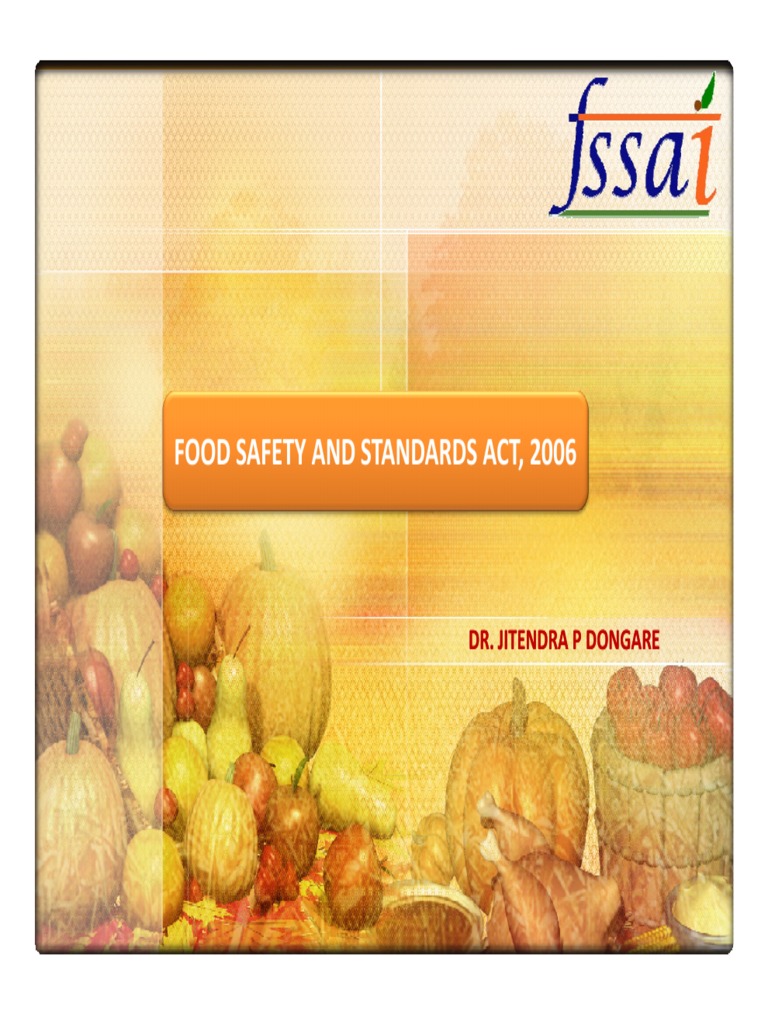 Presentation On FSSA ToT by DR Jitendra P Dongre | PDF | Food Safety ...