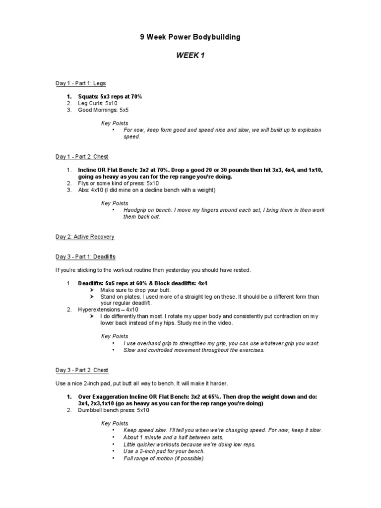 9 Week Power Bodybuilding | PDF | Strength Training | Hobbies