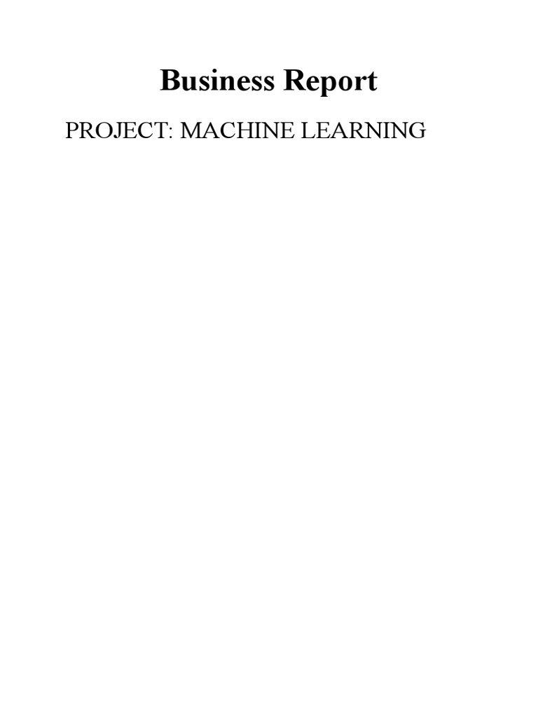 Business Report Machine Learning-1 | PDF | Statistics | Applied Mathematics