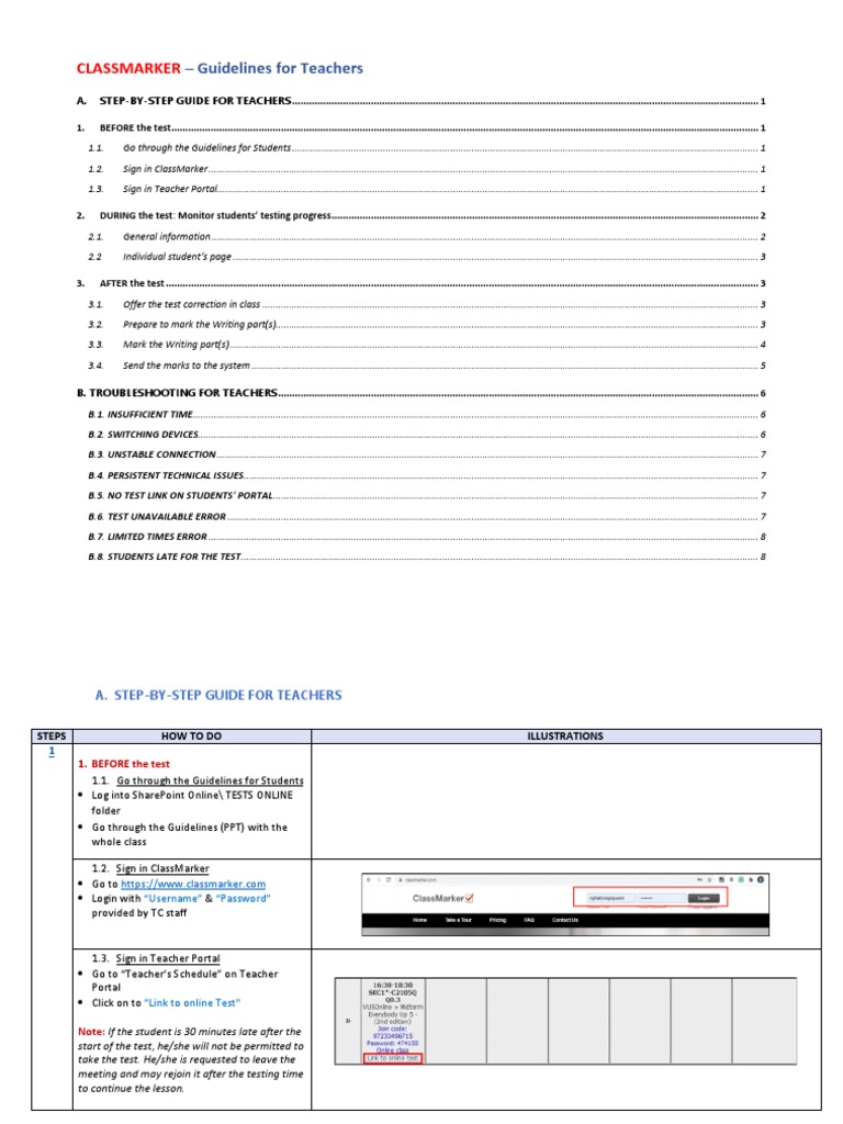CLASSMARKER - Guidelines For Teachers (12.10.2021) | PDF | Software ...