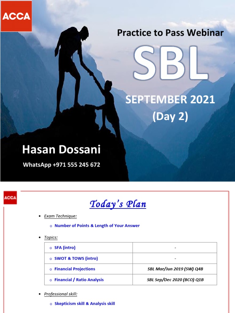 Exam Techniques for SBL Success | PDF | Swot Analysis | Discounted Cash ...