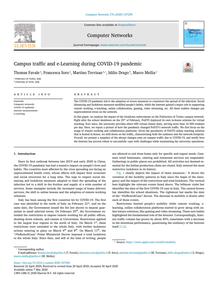 Computer Networks: Thomas Favale, Francesca Soro, Martino Trevisan ...