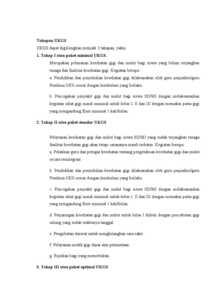 Tahapan UKGS | PDF | Ilmu Sosial | Kesehatan Holistik
