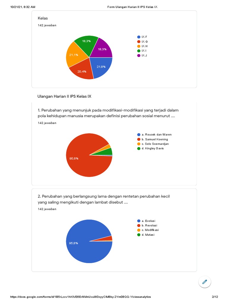 Form Ulangan Harian II IPS Kelas IX | PDF