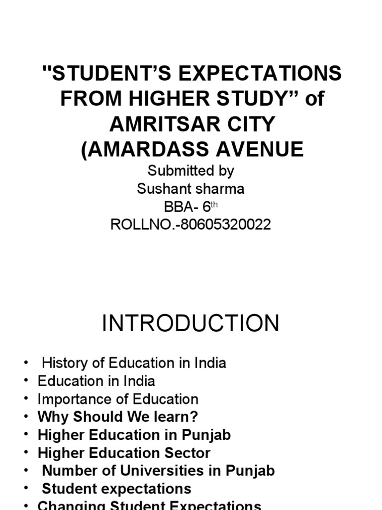 Student Expectations in Higher Education | PDF