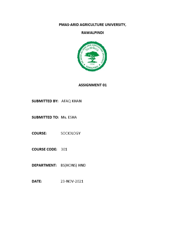 Pmas-Arid Agriculture University, Rawalpindi | PDF