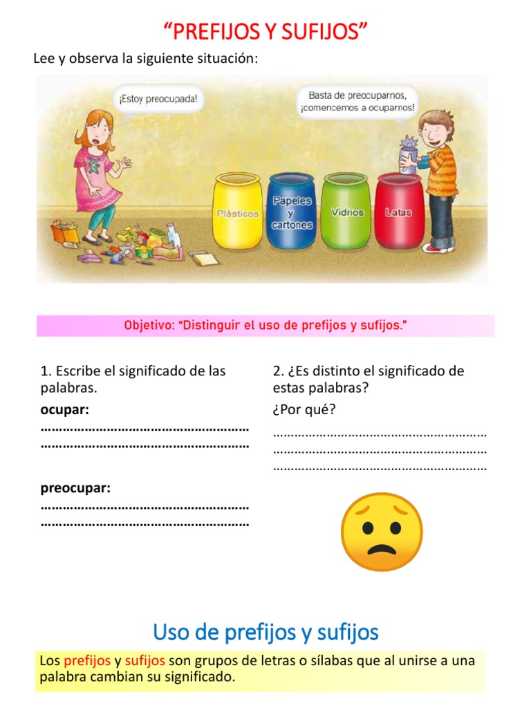 Uso de Prefijos y Sufijos en Español | PDF | Estudios de idiomas ...