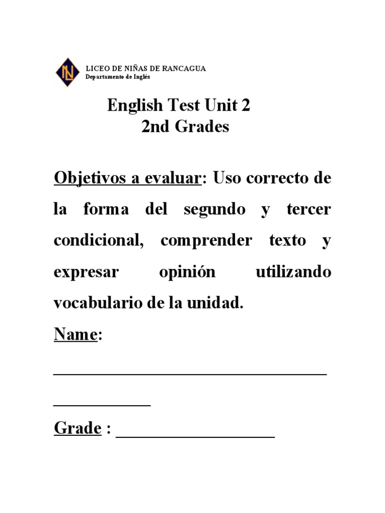 English Test Unit 4 | PDF