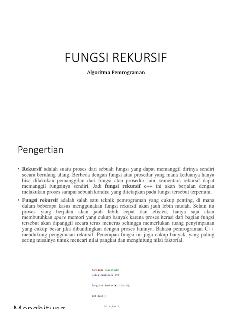 10-Ppt-Fungsi Rekursif | PDF