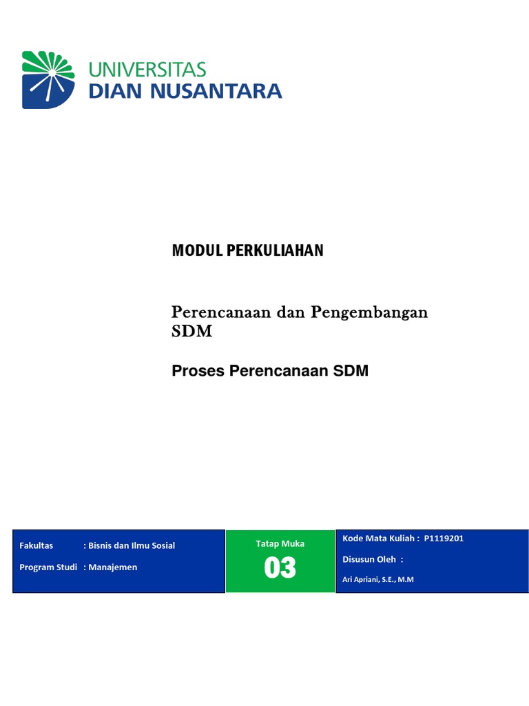 PPSDM - Modul 3 - Proses Perencanaan SDM | PDF