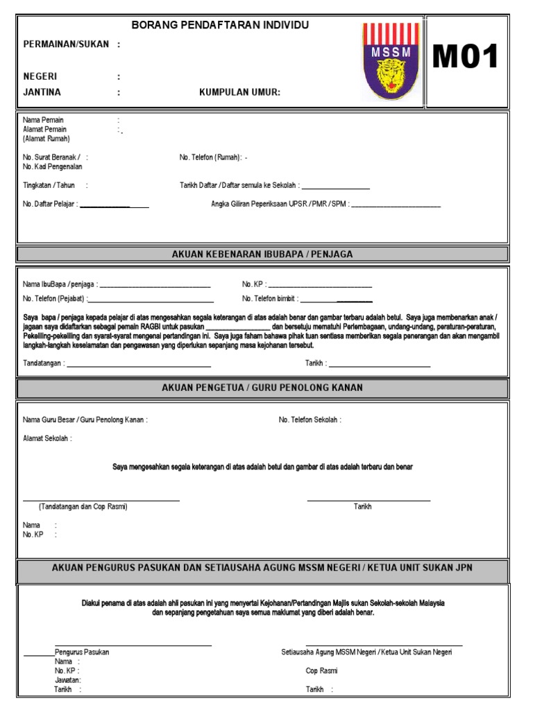 Borang m01 m02 | PDF