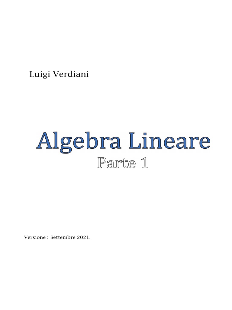Libro Algebra Lineare | PDF